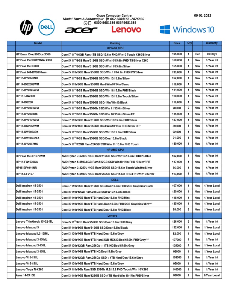 Laptop Prices at Grace Computer Centre | PDF | Computer Architecture ...