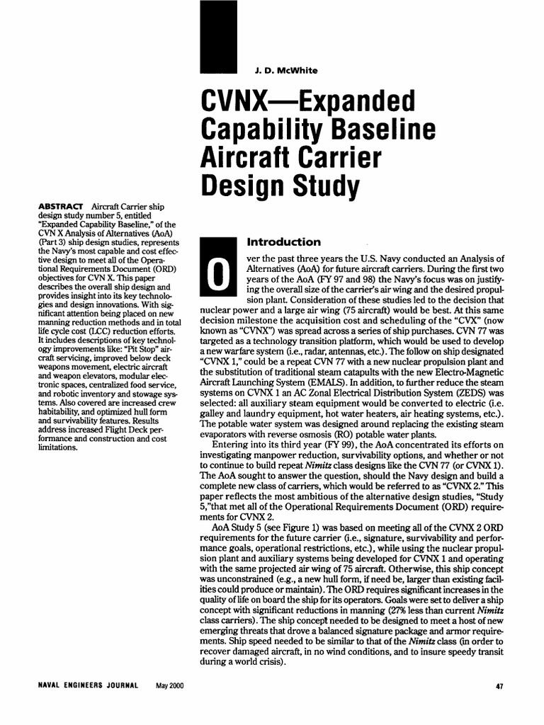 Naval Engineers Journal - 2009 - McWhite - CVNX Expanded Capability ...
