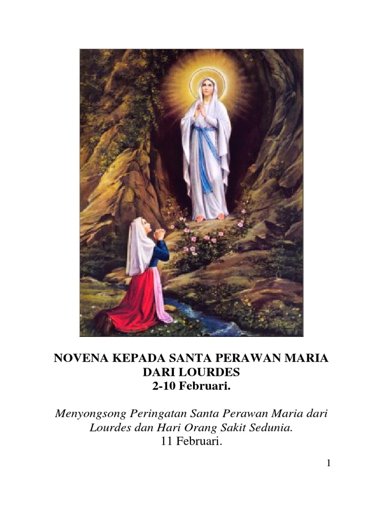 Novena Santa Perawan Maria Lourdes | PDF | Memasak, Makanan, & Anggur