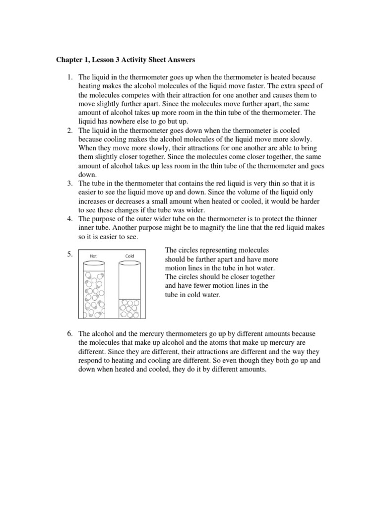 Chapter 1, Lesson 3 Activity Sheet Answers | PDF