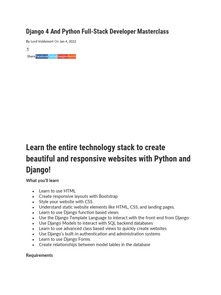 Learn The Entire Technology Stack To Create Beautiful and Responsive ...