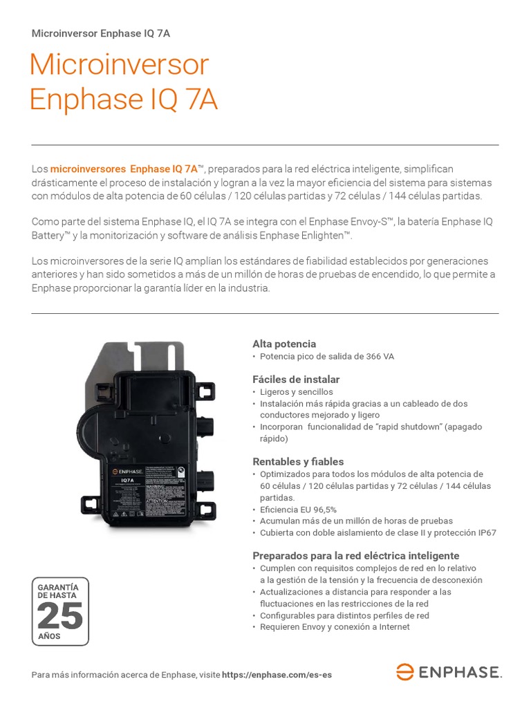Enphase Tds Iq7a Es | PDF | Red inteligente | Electricidad
