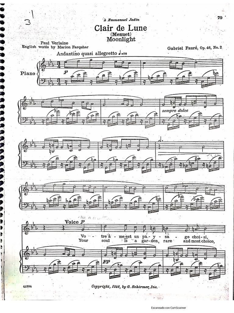 2fauré - Clair de Lune | PDF