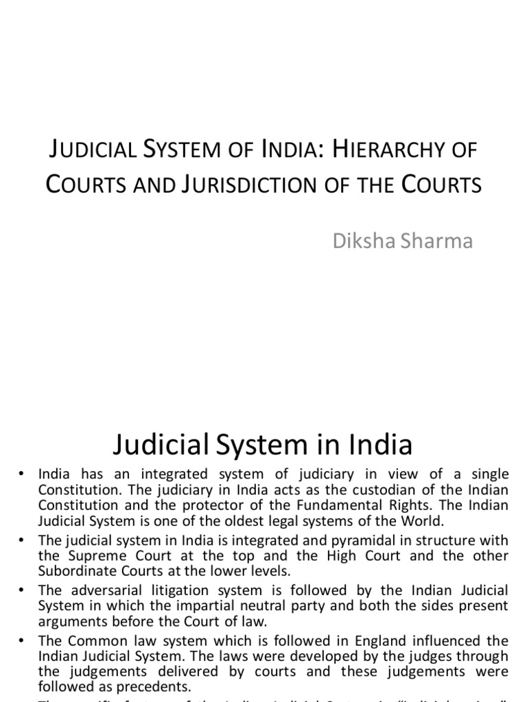 Judicial System of India - Hierarchy of Courts | PDF | Magistrate | Jurisdiction