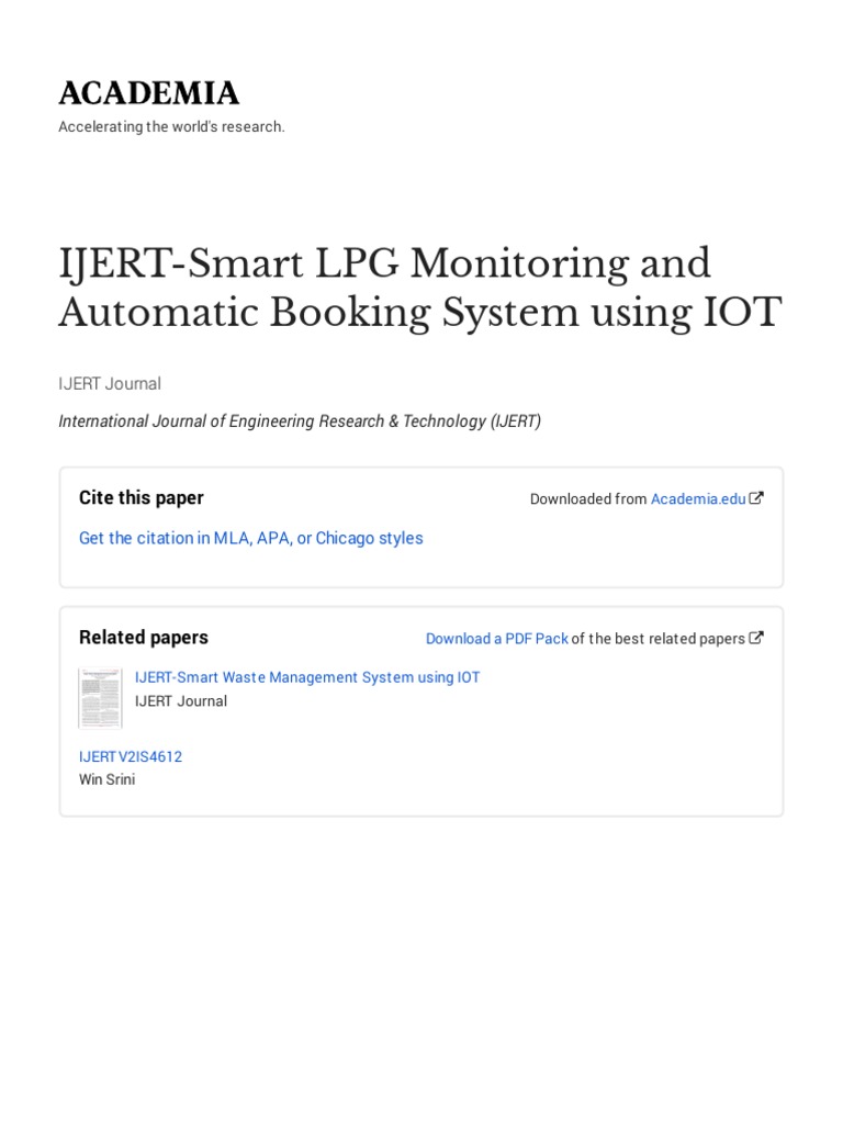 IJERT-Smart LPG Monitoring and Automatic Booking System Using IOT ...