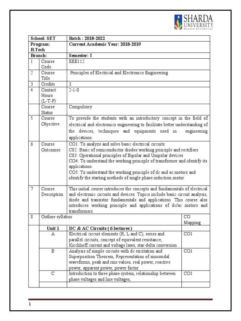 EEE Syllabus | PDF | Electrical Network | Rectifier