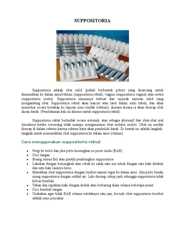 SUPPOSITORIA | PDF