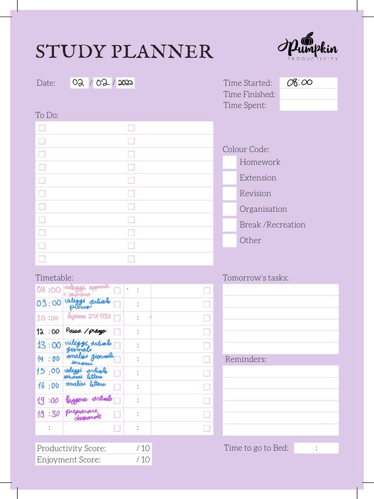 Study Planner | PDF