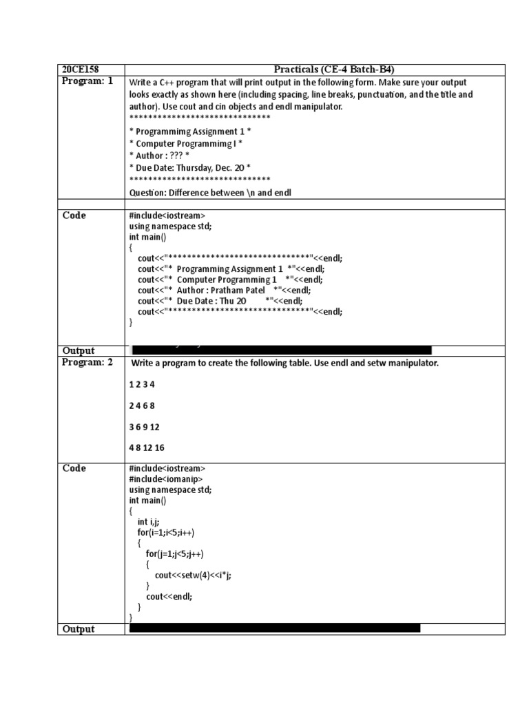 Practicals (CE-4 Batch-B4) Program: 1 | PDF | Method (Computer Programming) | Subroutine