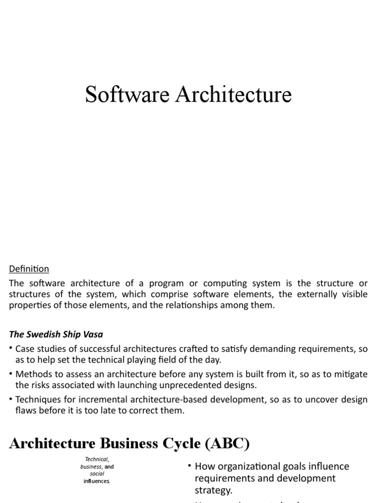 Software Architecture - Unit 1 | PDF | Software Architecture | System