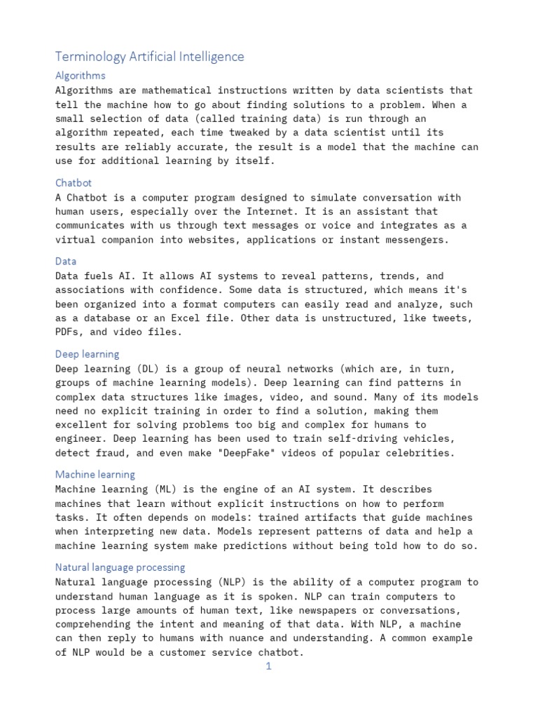 Terminology Artificial Intelligence | Download Free PDF | Machine ...
