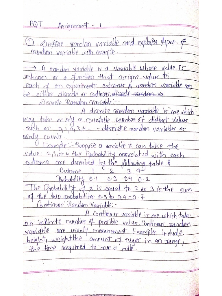 PQT Assignment 1 | PDF