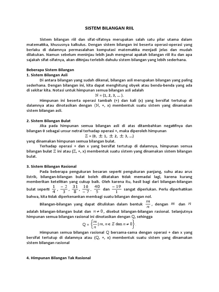 Sistem Bilangan Riil | PDF