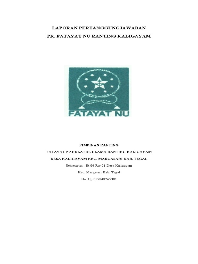 Laporan Pertanggungjawaban Pr. Fatayat Nu Ranting Kaligayam | PDF