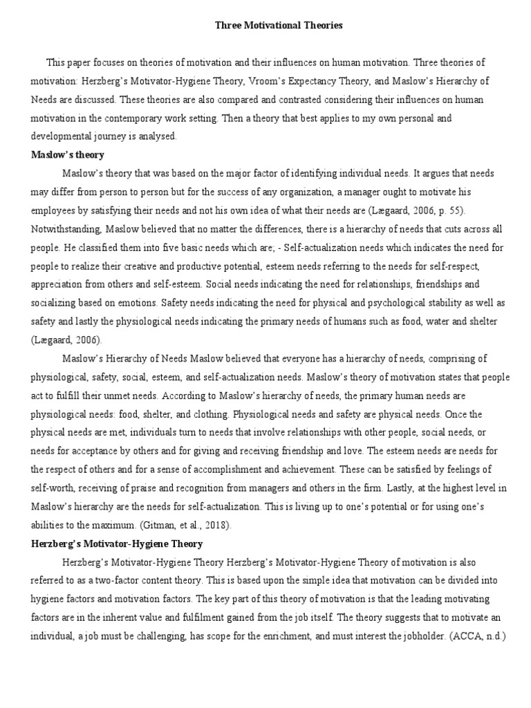 Three Motivational Theories | PDF | Motivation | Motivational