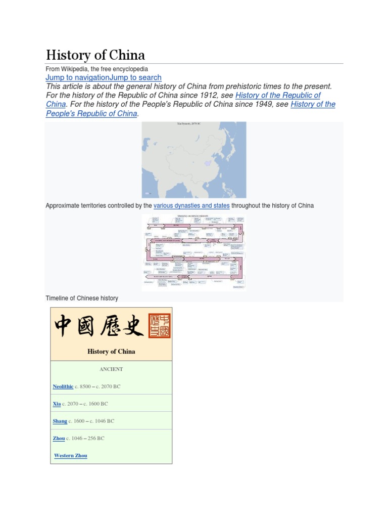 Overview of Chinese Dynastic History | PDF | History Of China | Han Chinese