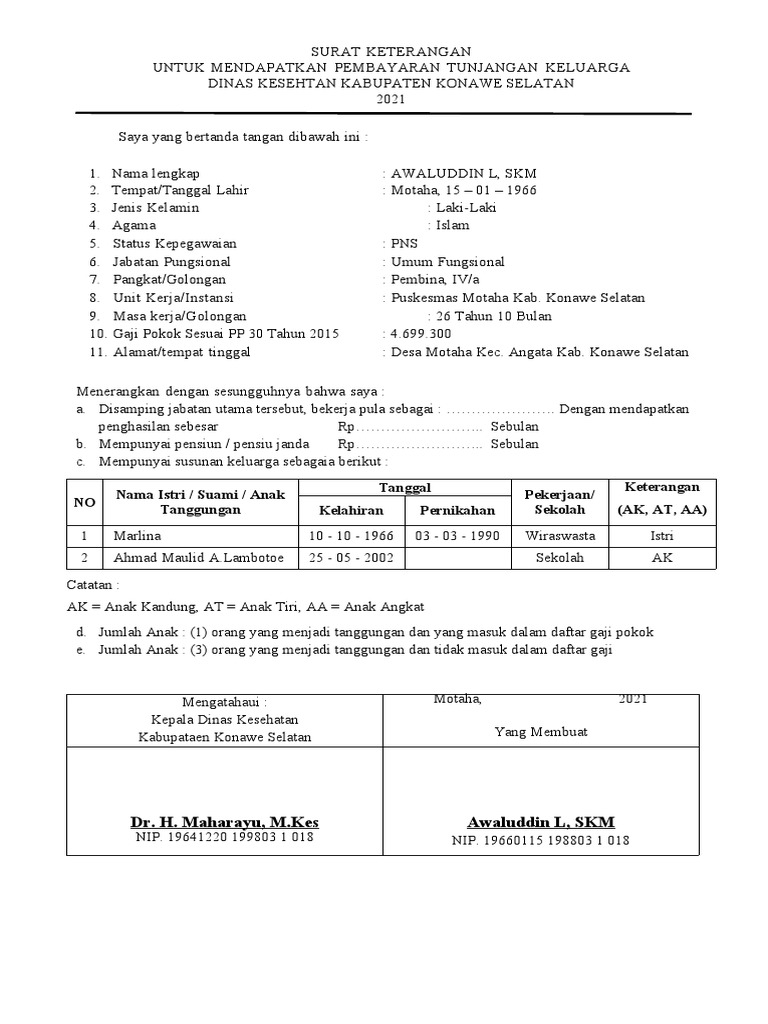 SURAT KETERANGAN kp4 | PDF