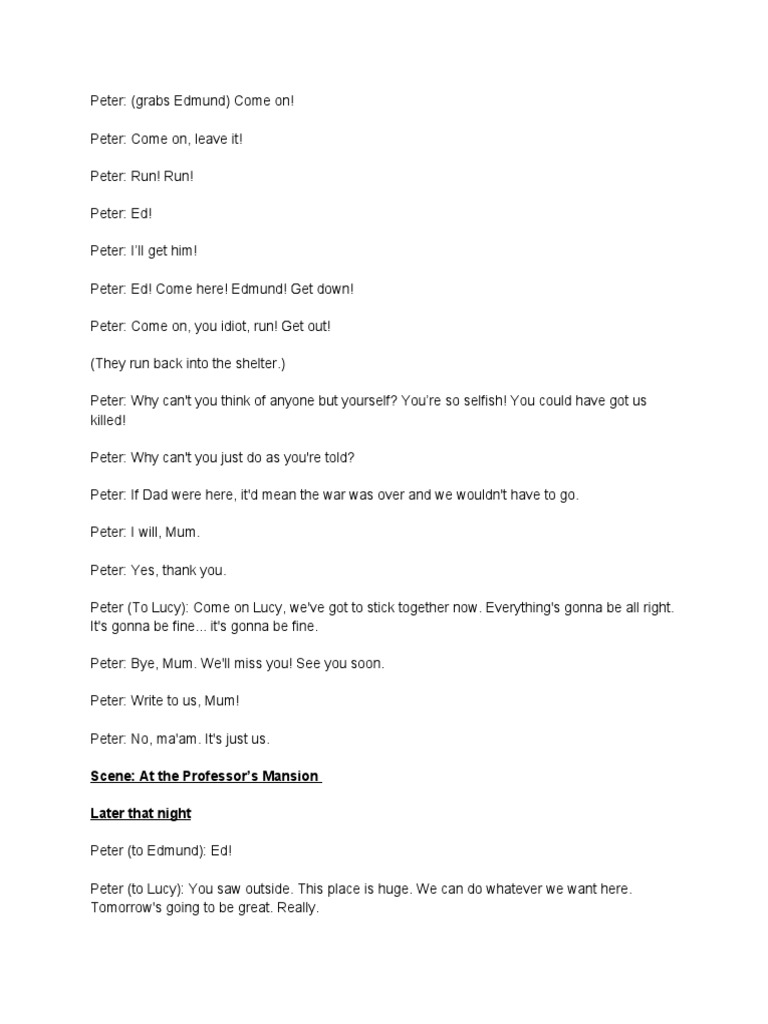 Narnia Script | PDF | Aslan