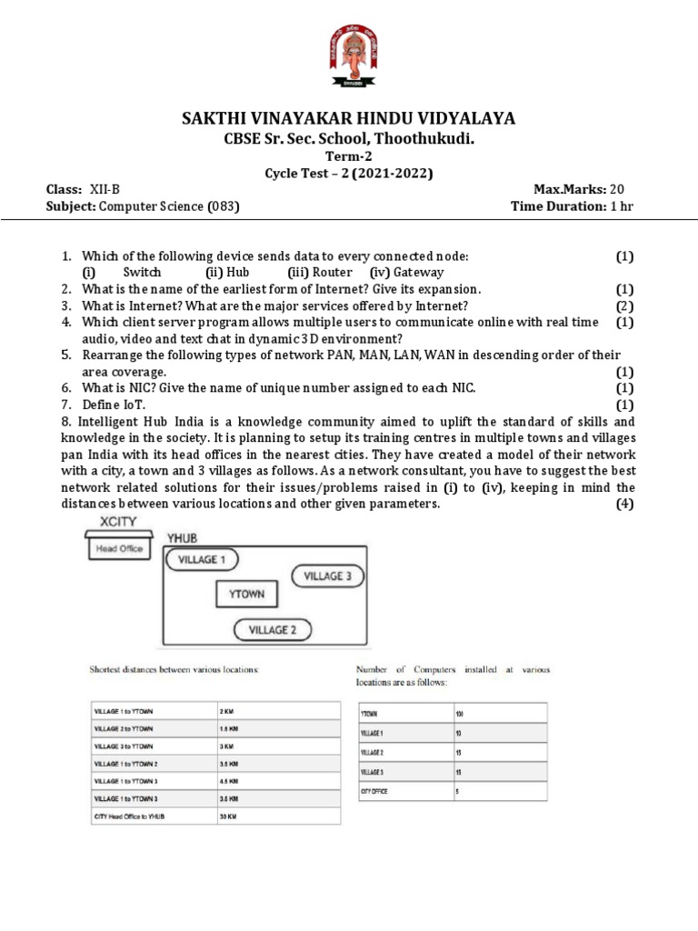 Cycle Test 2 Comp | Download Free PDF | Computer Network | World Wide Web