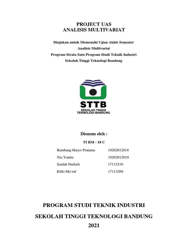 UAS Project - Analisis Multivariat Kel 1 - Kelas TIRM 18C | PDF | Karier & Perkembangan | Metode ...