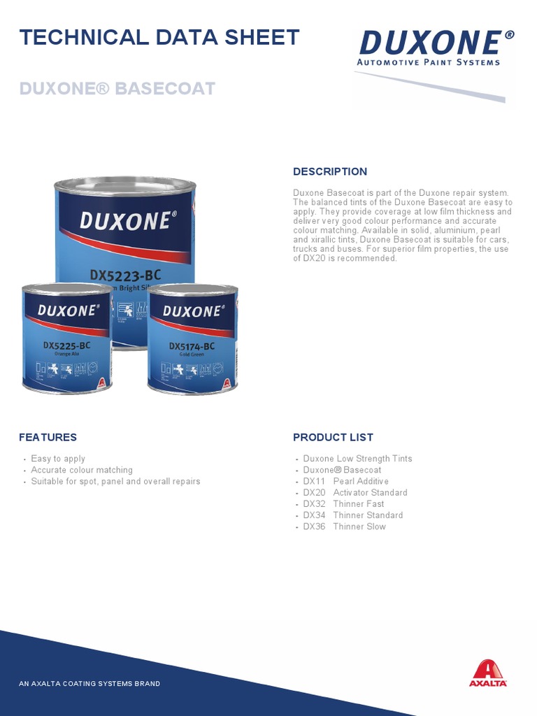 Technical Data Sheet: Duxone® Basecoat | PDF