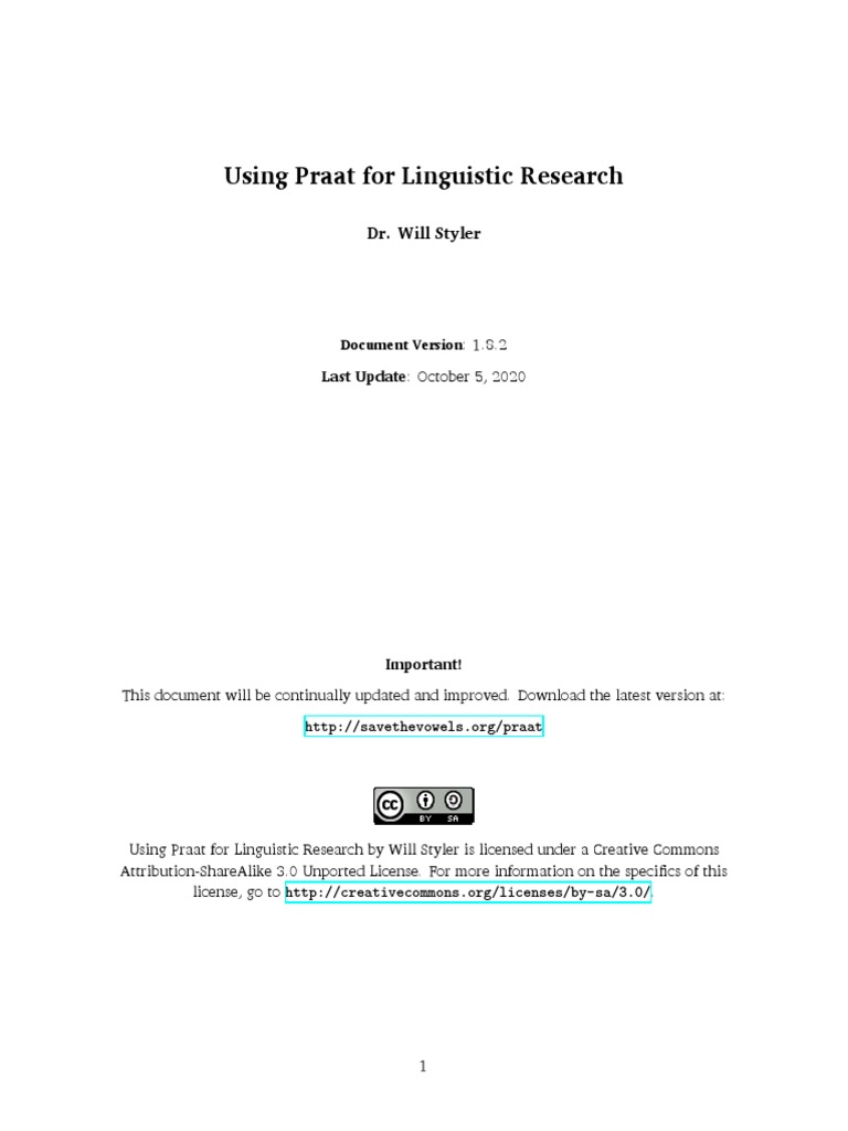 Using Praat for Linguistic Analysis | PDF | Computer File | Sound