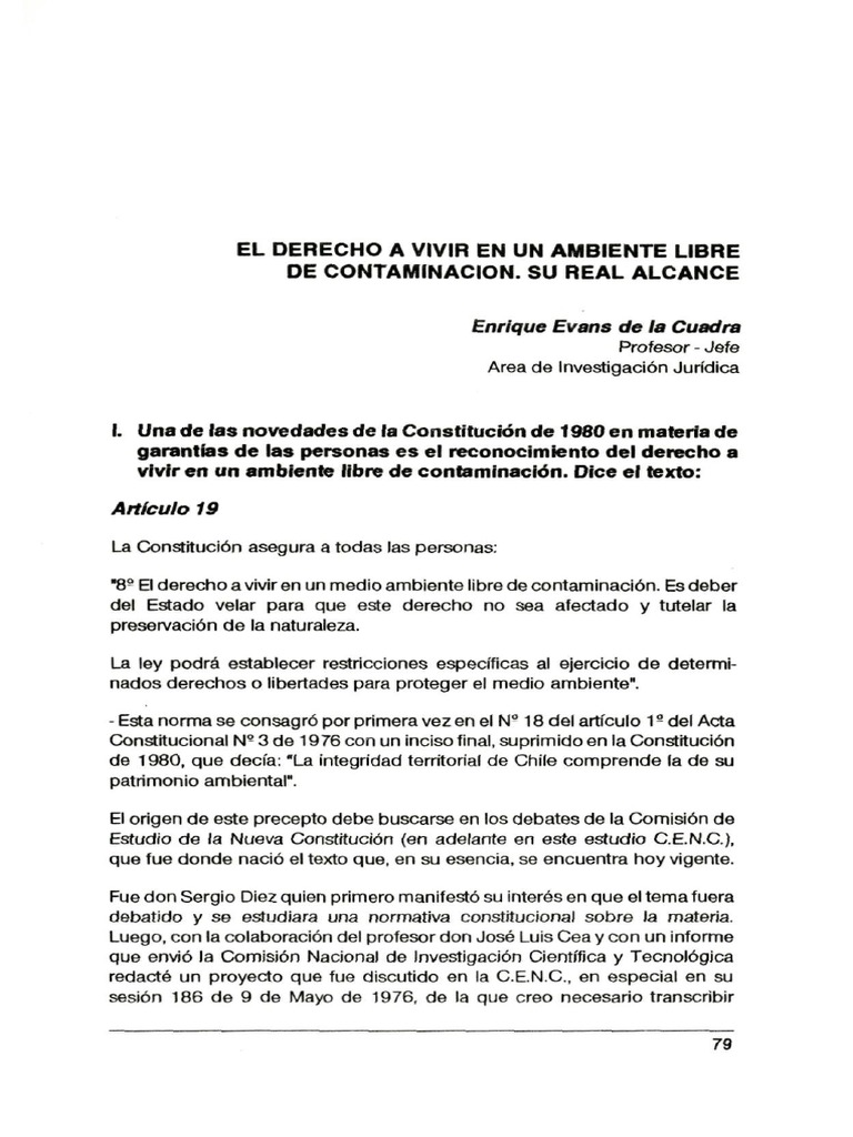 Evans. EL DERECHO A VIVIR EN UN AMBIENTE LIBRE | PDF | Constitución ...