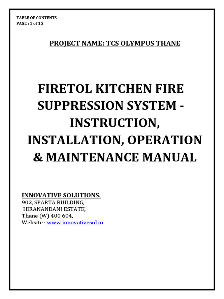 KFSS Manual TCS | PDF | Duct (Flow) | Thermocouple