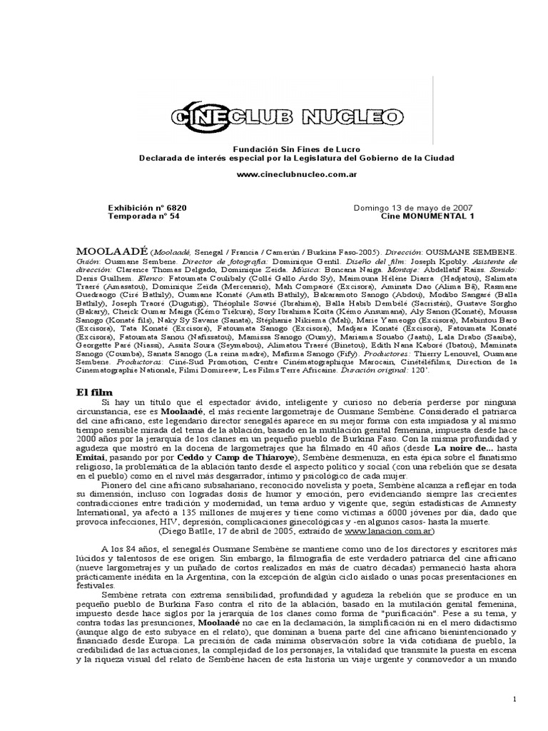 Moolaade | PDF | Mutilación genital femenina