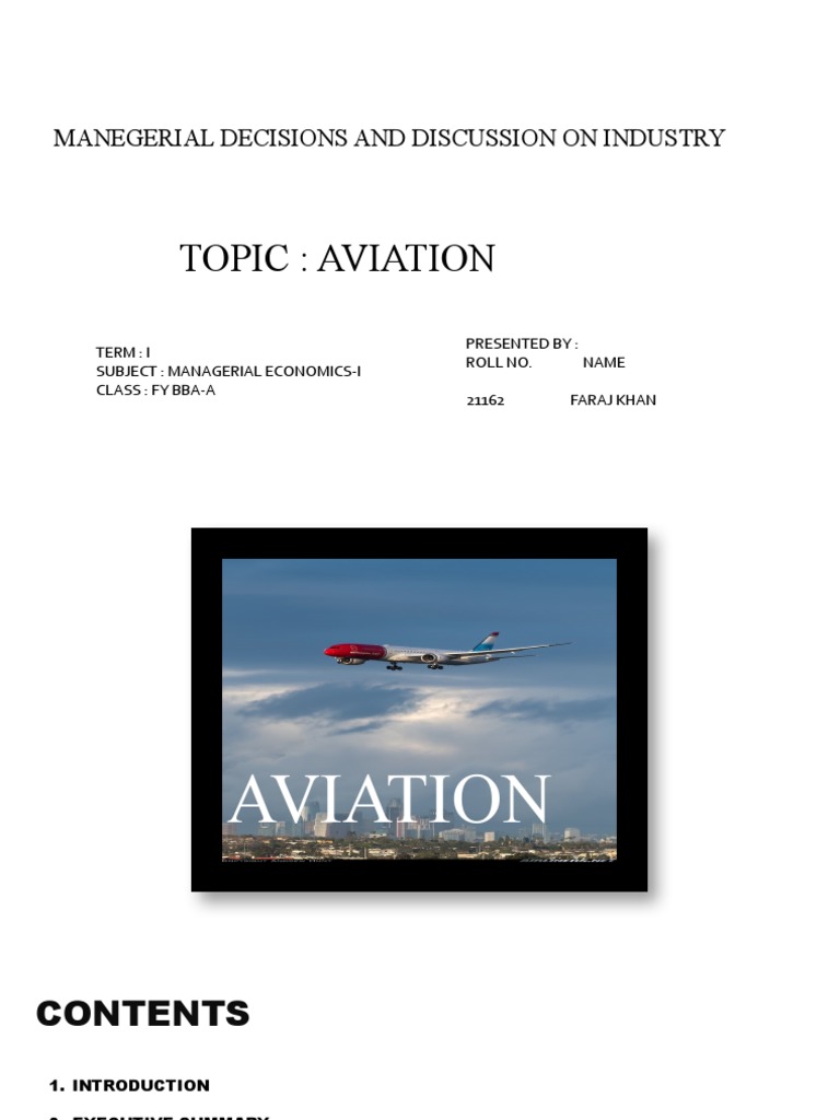Topic: Aviation: Manegerial Decisions and Discussion On Industry | PDF ...