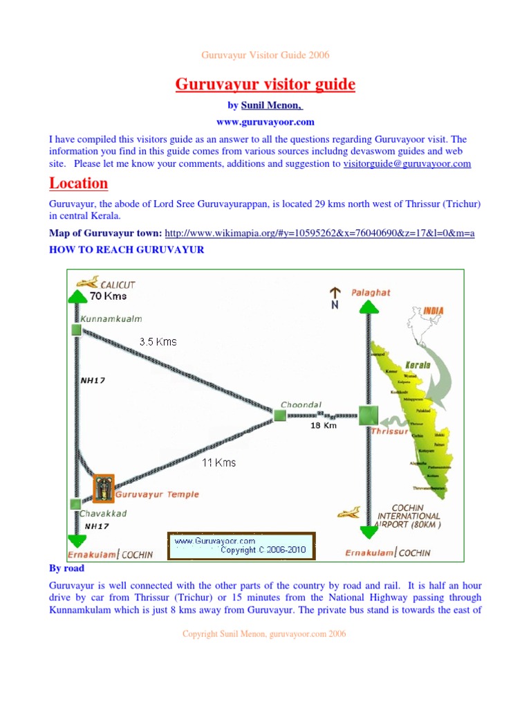 Guruvayur Temple Visitor Guide | PDF | Business