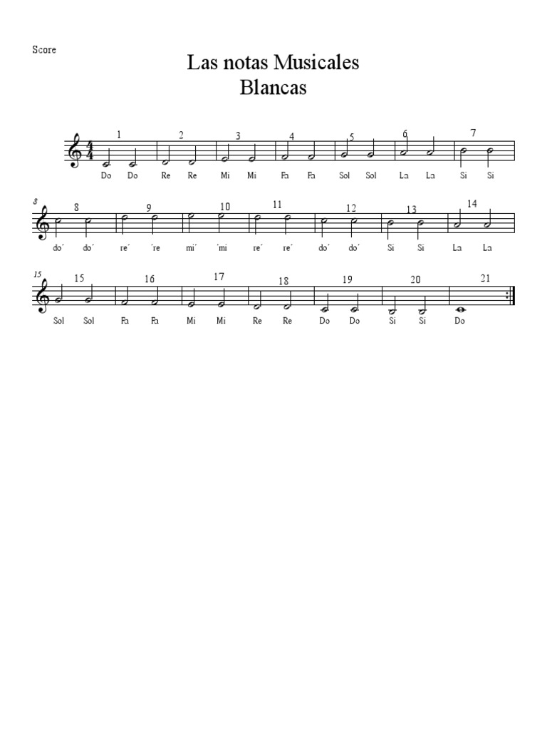 Las Notas Musicales Blancas | PDF | Composiciones Musicales | Musicología
