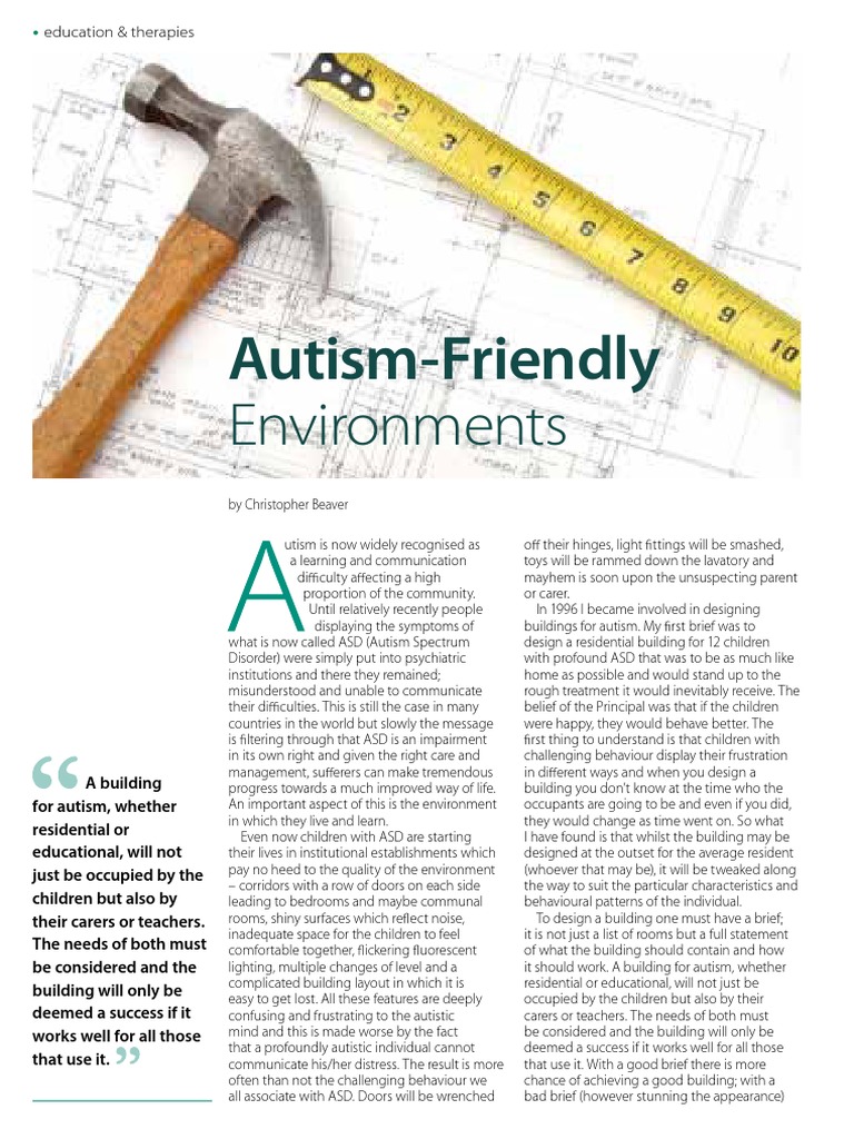 Autism-Friendly: Environments | PDF | Autism Spectrum | Window