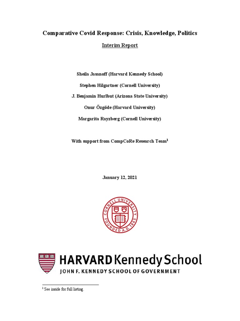 Harvard-Cornell Report 2020 | PDF | Public Health | Unemployment