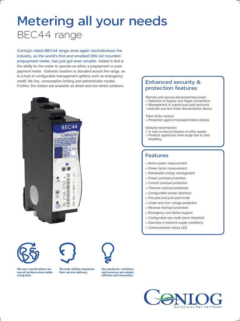 Metering All Your Needs: BEC44 Range | PDF | Power Supply | Electrical ...