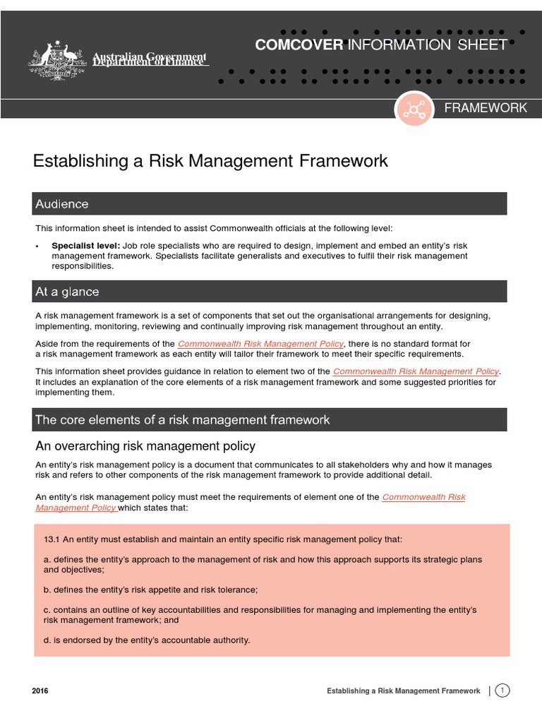 Establishing A Risk Management Framework | PDF | Risk | Risk Management