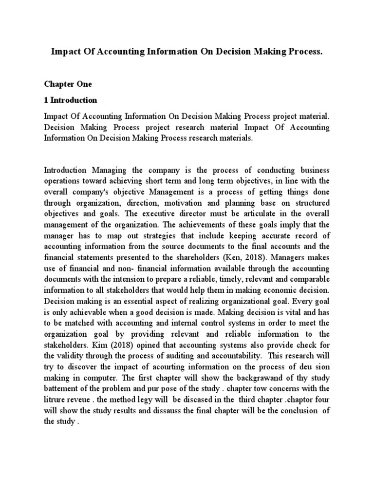 Accounting's Role in Business Decisions | PDF | Financial Accounting ...