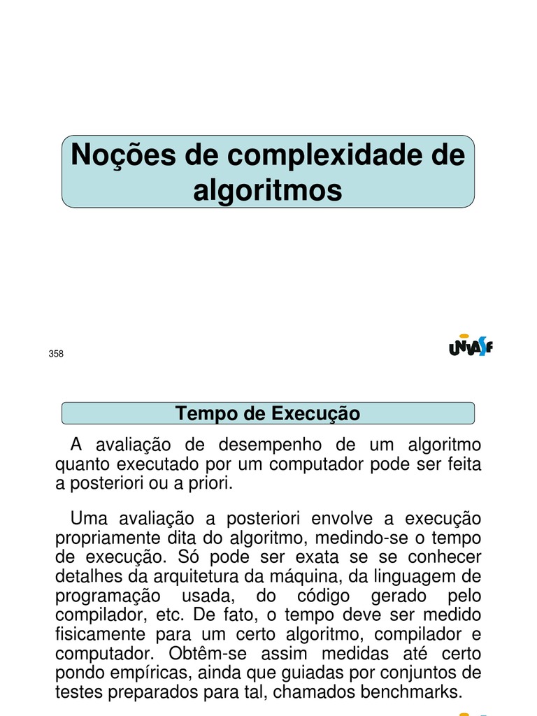 Complexidade de Algoritimos Noções | PDF