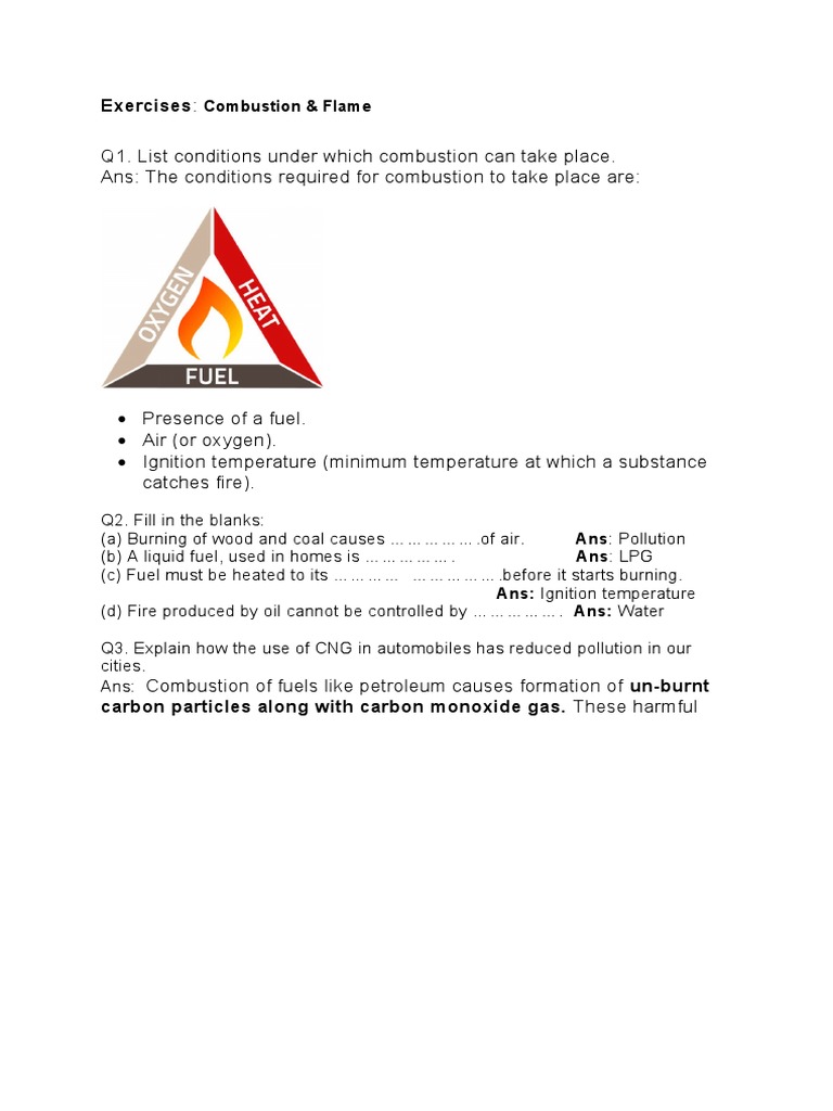 Exercises:: Combustion & Flame | Download Free PDF | Combustion | Fires