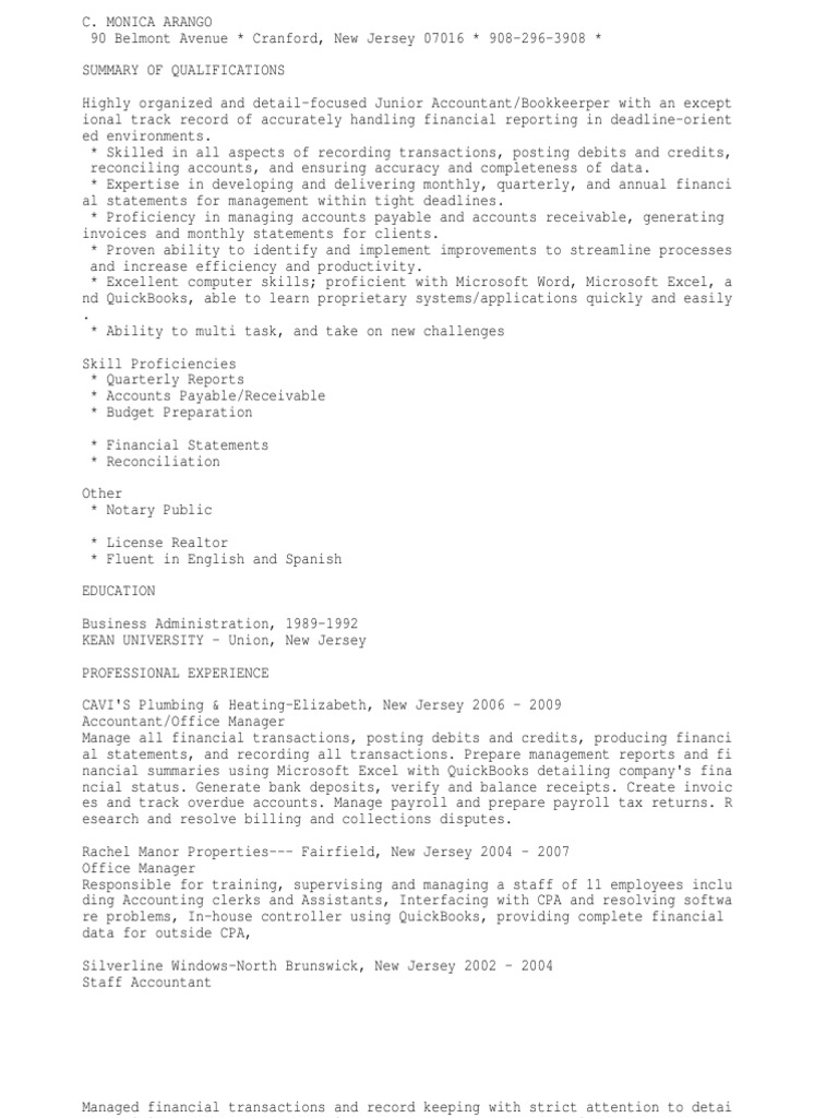 Full Charge Bookkeeper, Accountant | PDF | Bookkeeping | Services ...