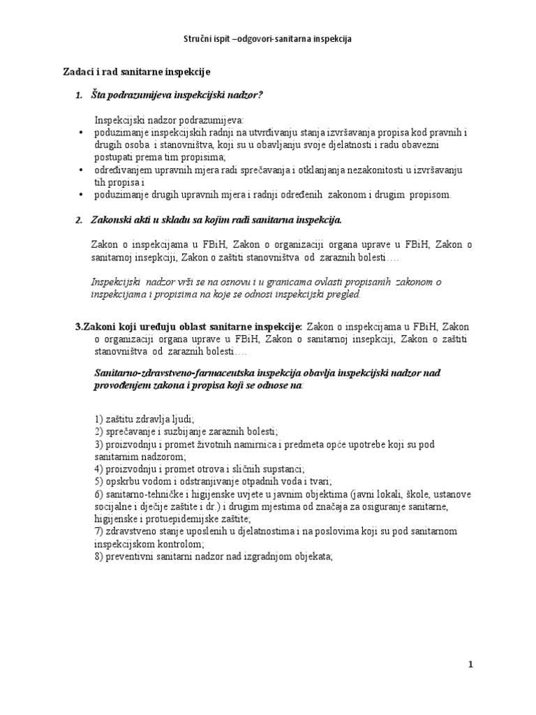 STRUCNI ISPIT Inspekcija | PDF