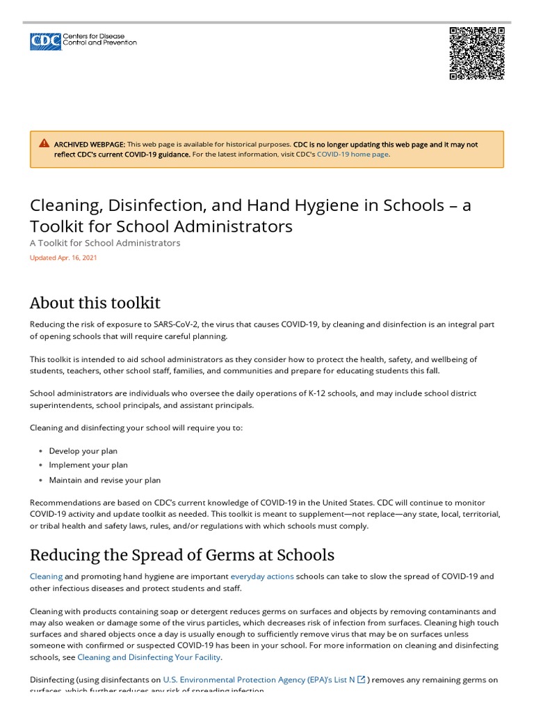 School Cleaning & Hygiene Toolkit | PDF | Hand Washing | Safety