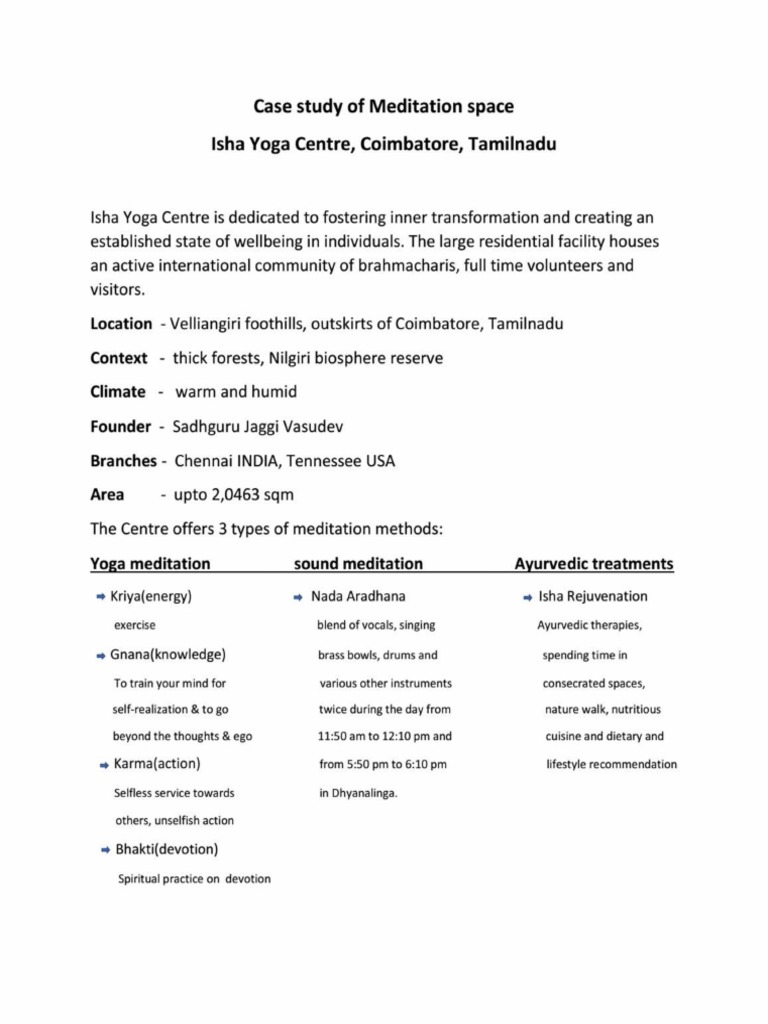 Case Study - Isha Yoga Centre | PDF