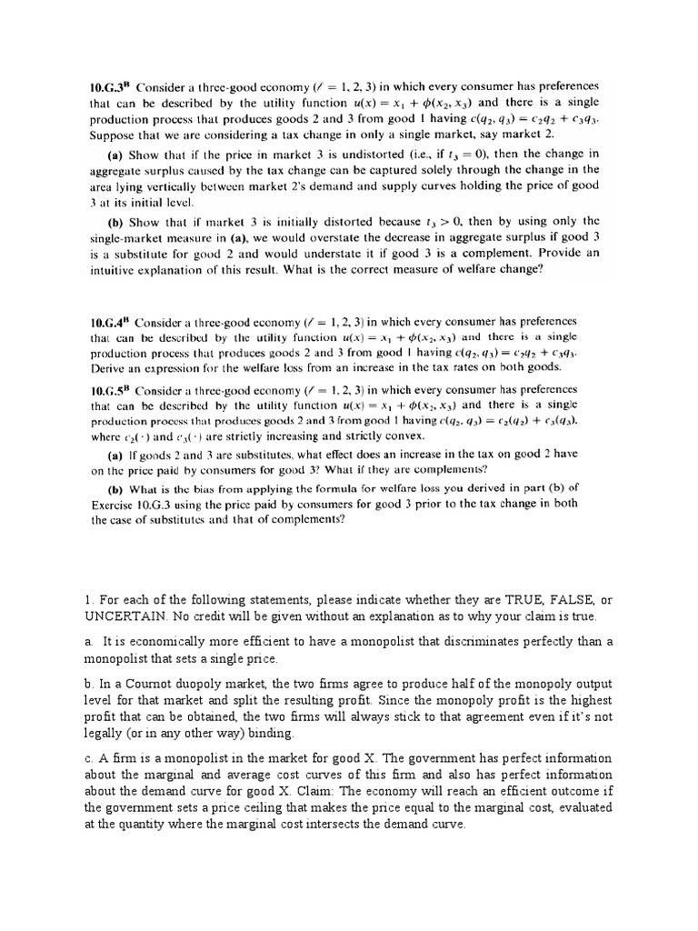 Worksheet Imperfect Competition | PDF | Monopoly | Profit (Economics)
