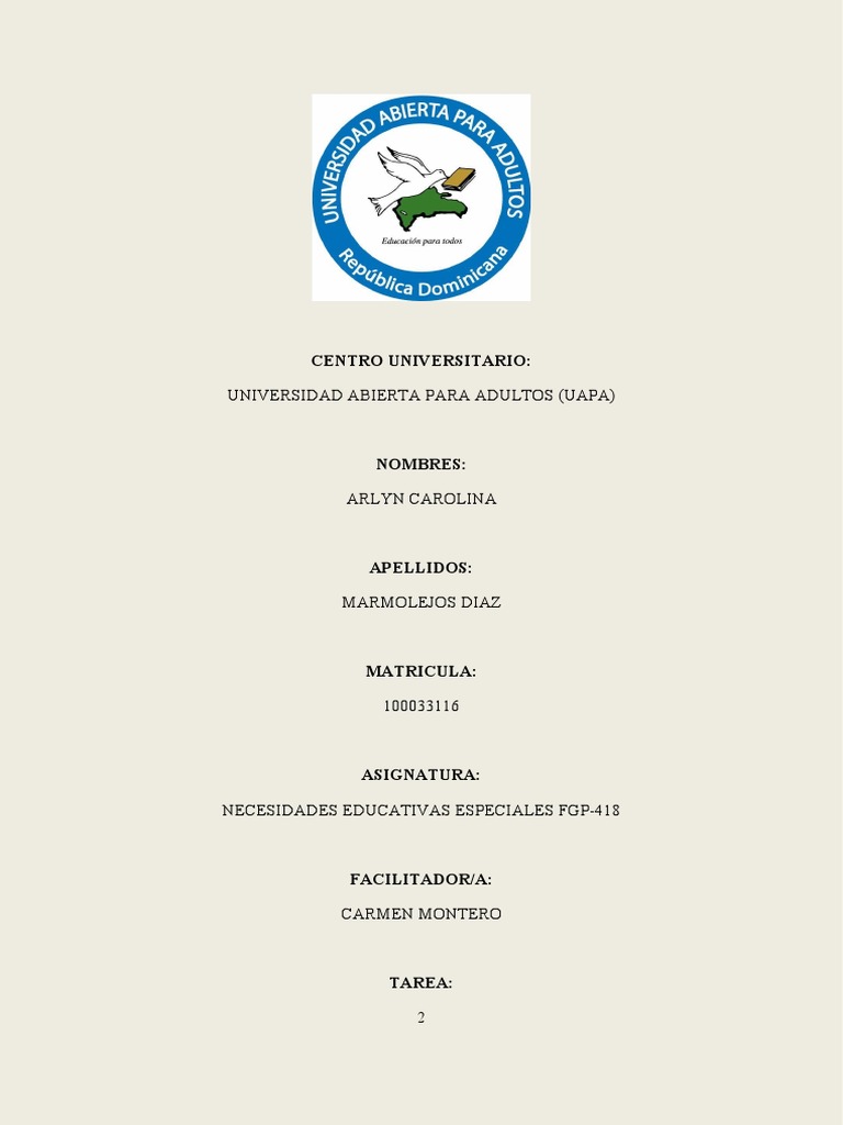 Tarea 2 Arlyn | PDF | Inclusión (Educación)