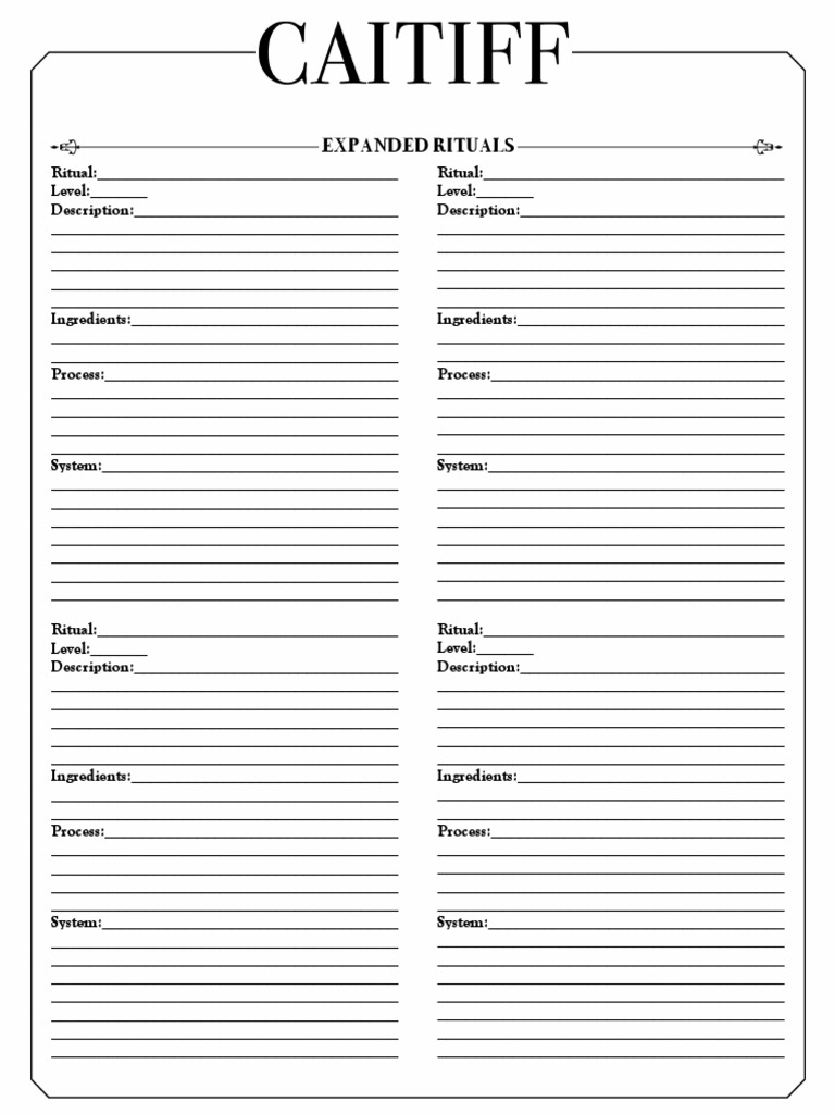 Vampire 5thedition Minimalist ExpandedRitualsSheet Caitiff Interactive | PDF | Computers