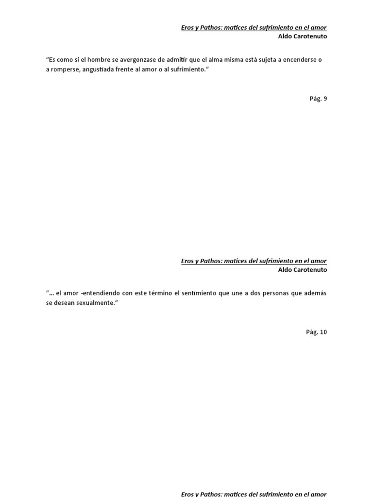 Eros y Pathos | PDF | Amor | Sufrimiento