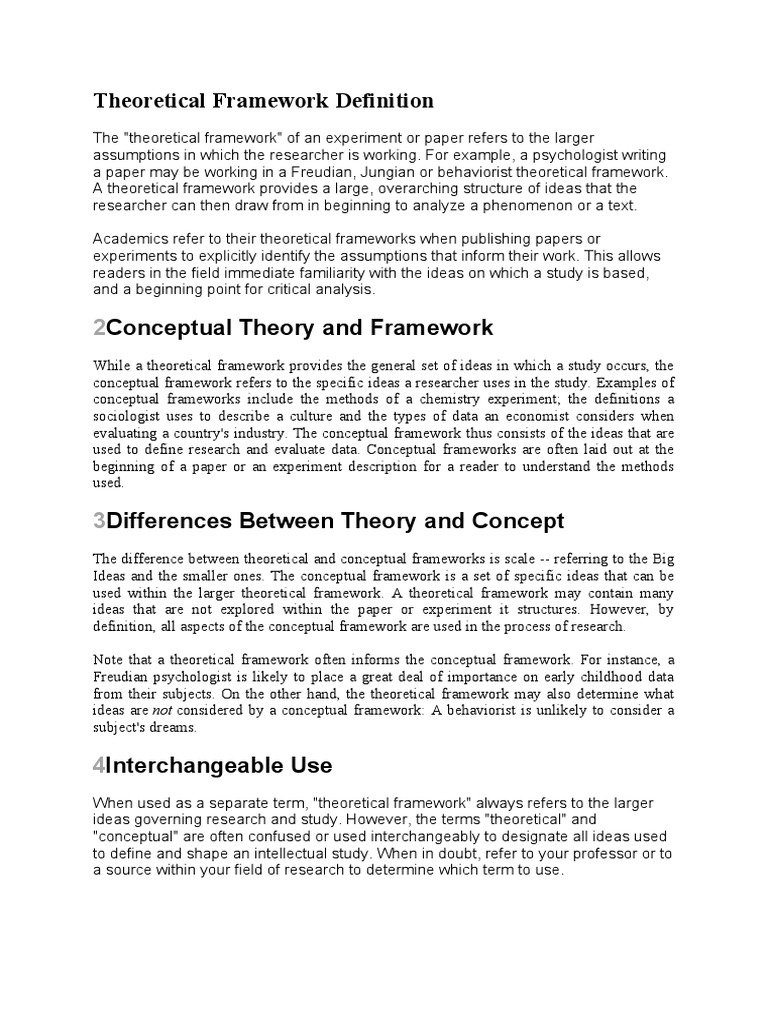 Theoretical Framework Definition Pdf Theory Idea