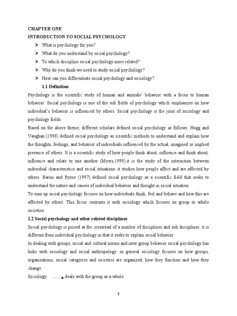 Introduction To Social Psychology - For Merge | PDF | Hypothesis ...