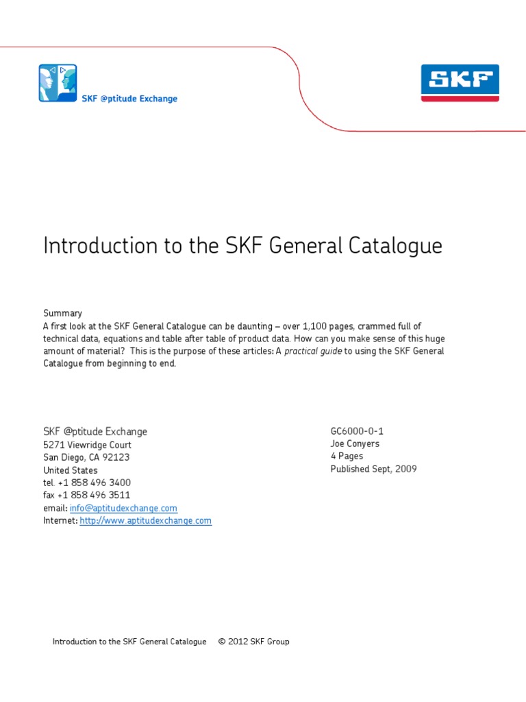 GC6000!0!1 - Introduction To The SKF General Catalogue | PDF | Bearing ...